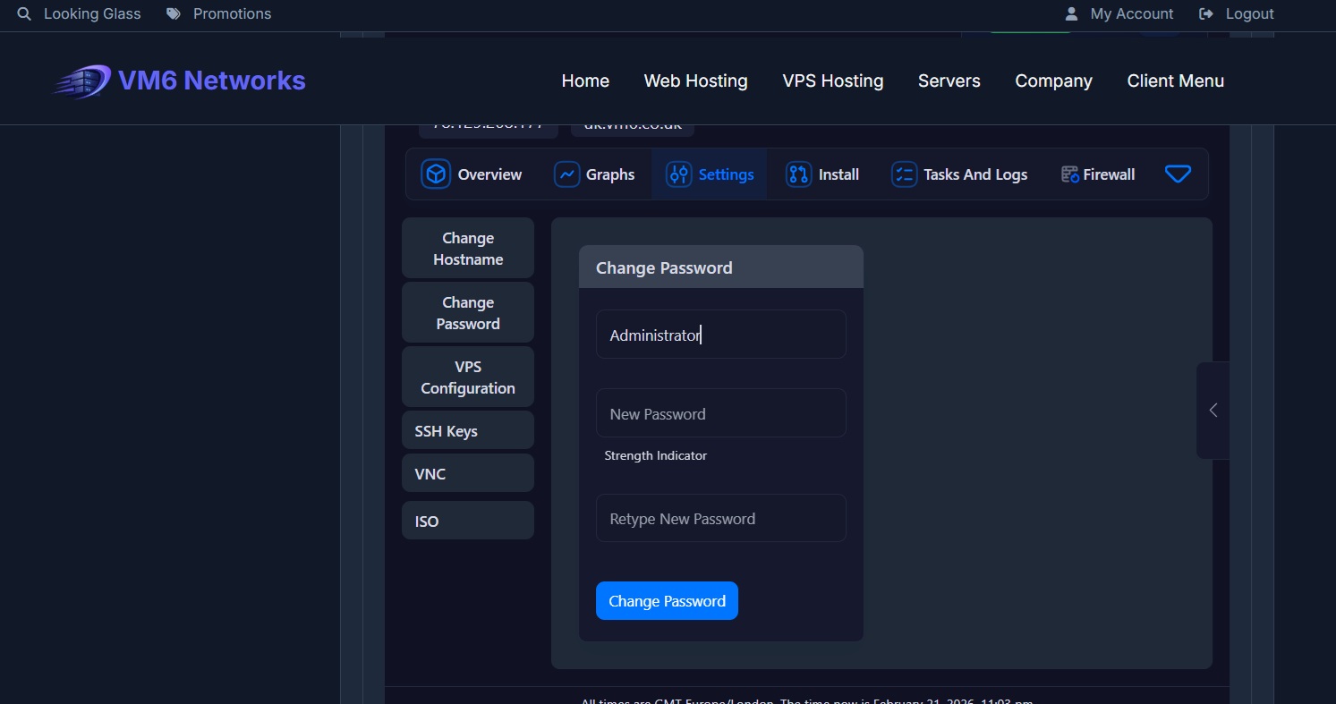 How to Change Your VPS Root / Administrator Password via the Client ...